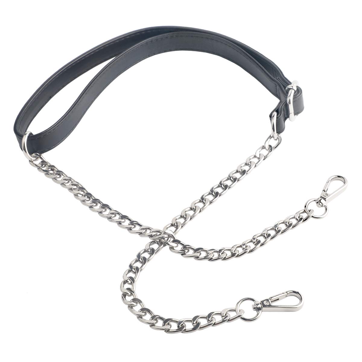 BEAULEGAN Purse Chain Strap Adjustable - Replacement for Shoulder Crossbody Bag, 55 Inches (Black/Silver