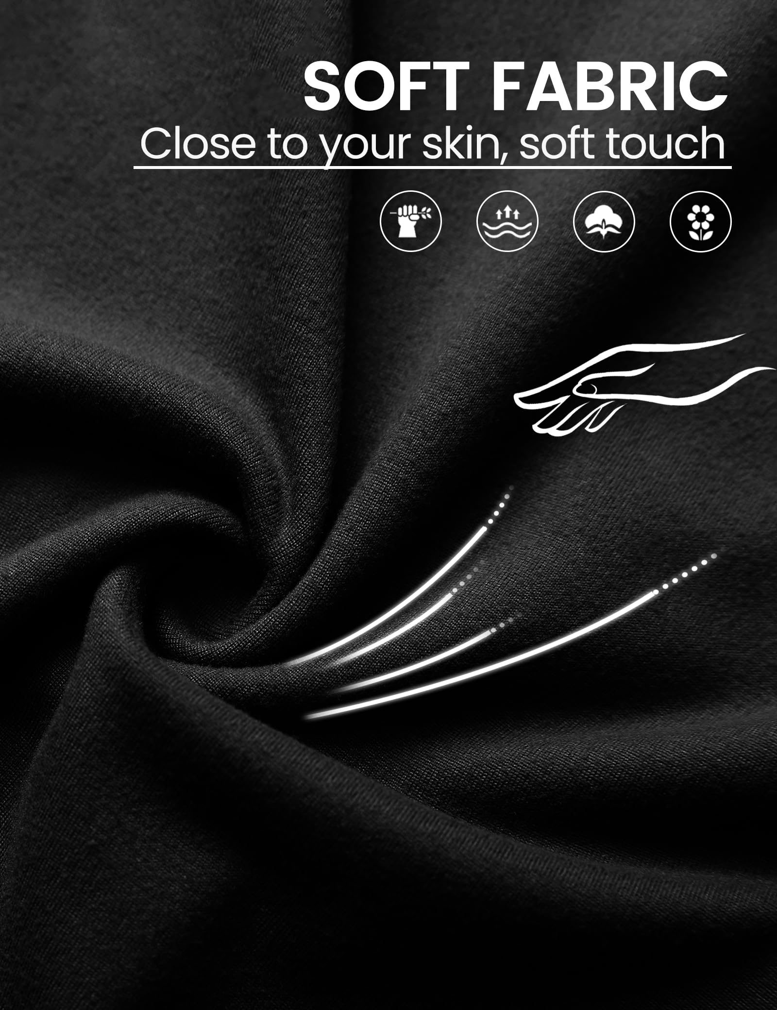 ZOOSIXX Soft Black Pajama Pants for Women, Wide Leg Comfy Casual Lounge Yoga Capri Pants 22'' / 30''