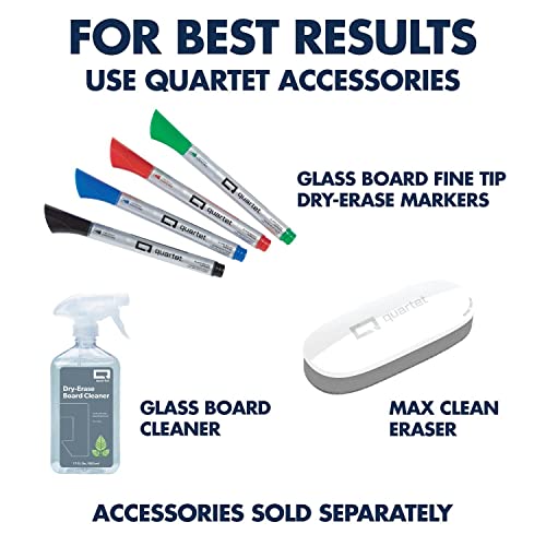 Quartet Glass Desktop Computer Pad, 18" x 6", Whiteboard, Dry Erase Surface, Clean Erase, Includes 1 Dry Erase Marker, White Surface (GDP186)