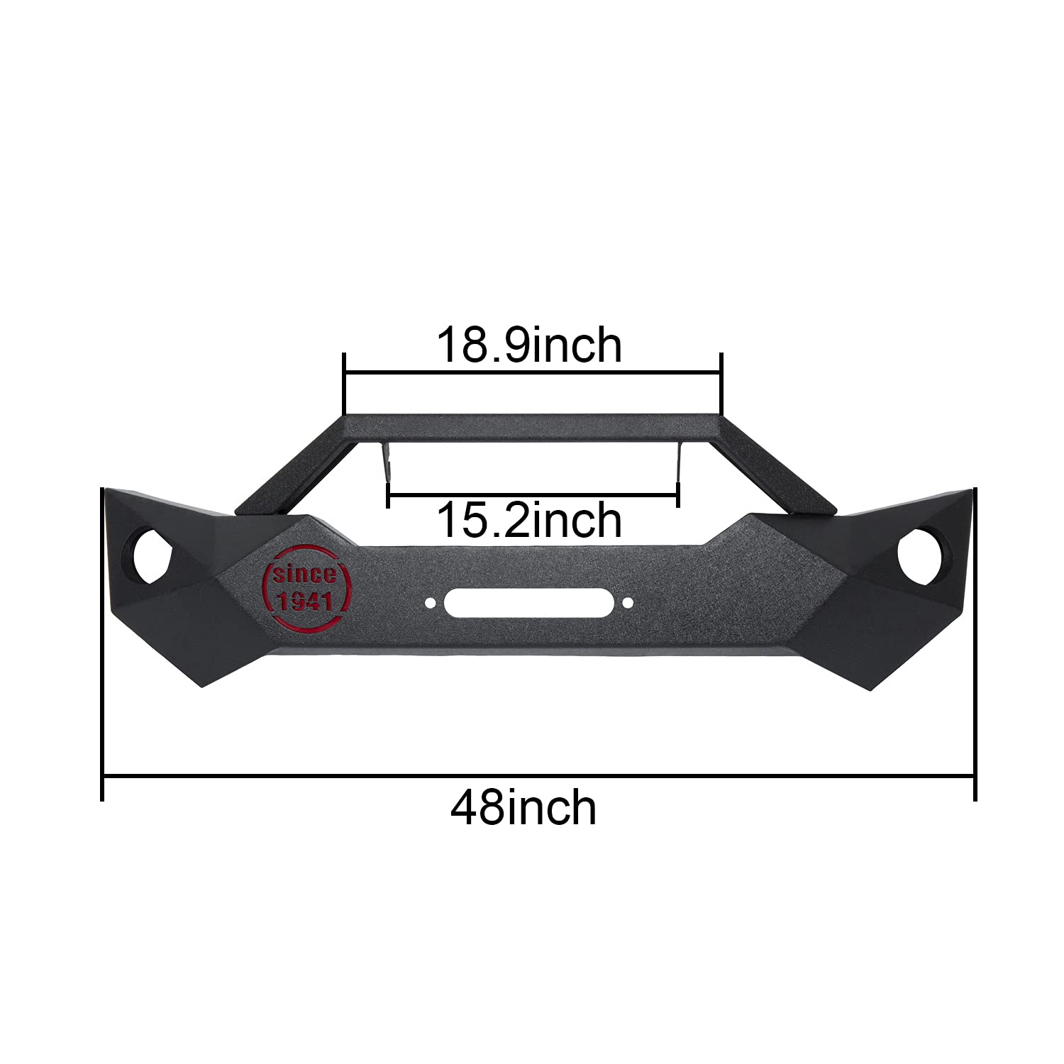 u-Box for Jeep Wrangler JK 07-18 Front and Rear Bumpers Combo w/Tire Carrier & Winch Plate & Hitch Receiver
