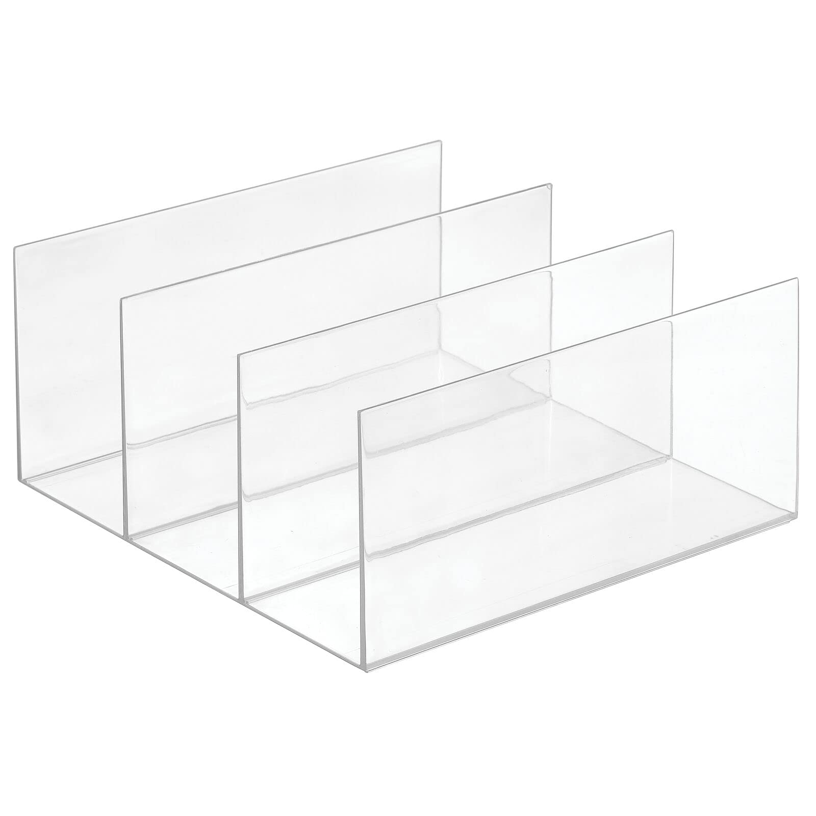 mDesign Plastic Purse/Handbag Organizer - Closet Divided Storage for Bags, Clutches, Wallets, Wristlets - Space-Saving Bedroom and Cabinet Organization, Lumiere Collection - Clear