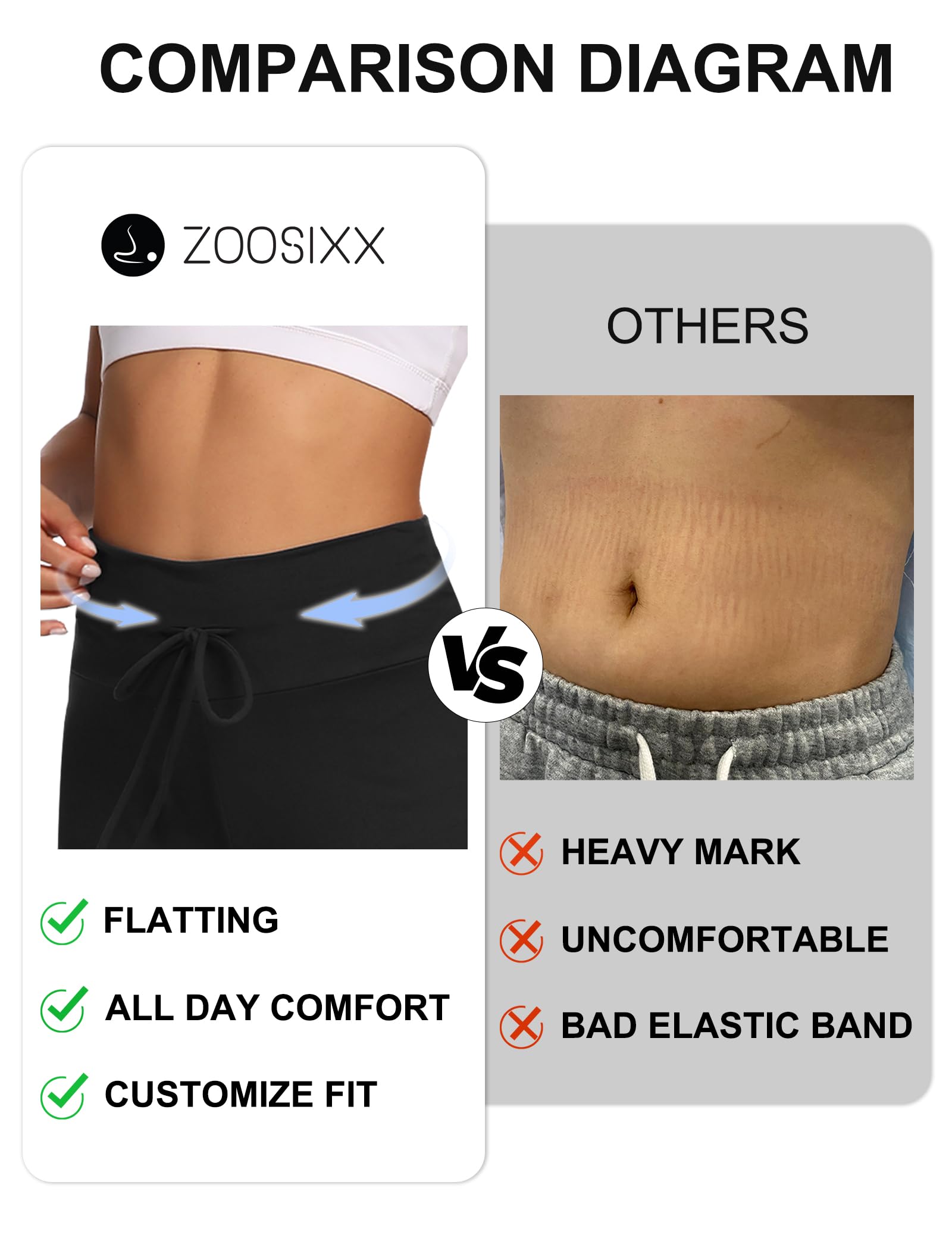 ZOOSIXX Soft Black Pajama Pants for Women, Wide Leg Comfy Casual Lounge Yoga Capri Pants 22'' / 30''