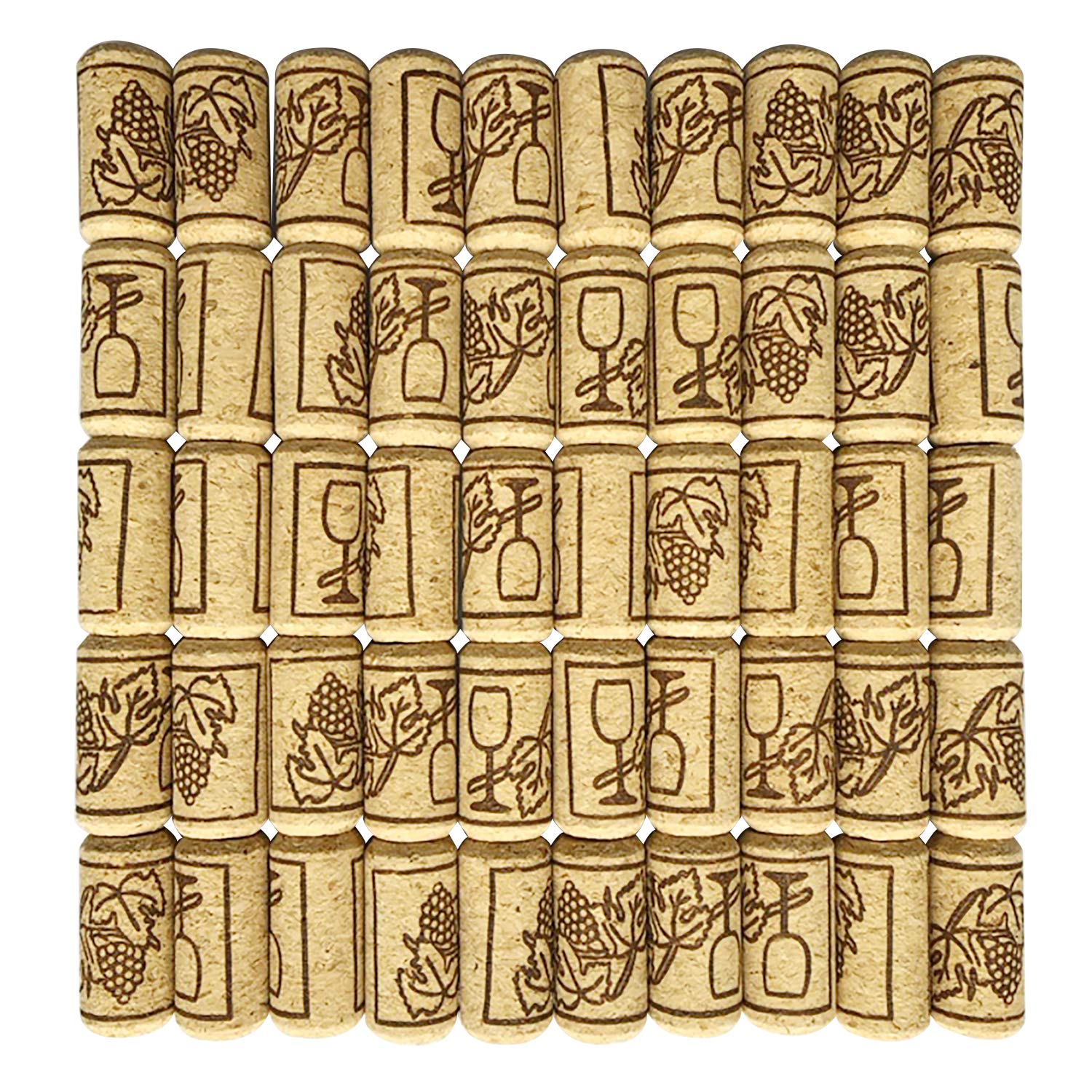 FOSUTOU #8 natural wine corks (SIZE 7/8" x 1 3/4") bag of 50 best for homemade wine and DIY arts.