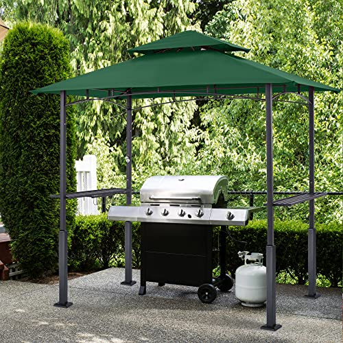 ABCCANOPY 8'x 5' Grill Gazebo Canopy - Outdoor BBQ Gazebo Shelter with LED Light, Patio Canopy Tent for Barbecue and Picnic (Forest Green)