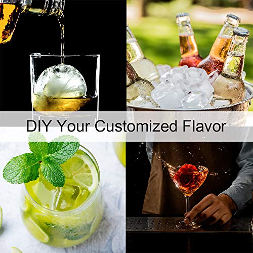CHIYAN Ice Cube Trays Silicone Mold - Easy Release Ice Cube Molds Sphere Ice Ball Maker with Removable Lid and Large Square Ice Molds Reusable and BPA Free for Whiskey and Cocktails, Set of 3, Black