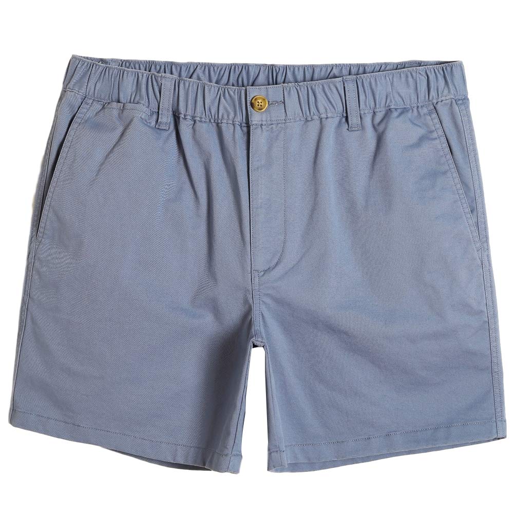 maamgic Men's Classic-fit 5.5" Cotton Casual Shorts Elastic Waistband with Multi-Pocket Daily Wear Walking Summer Outfit Blue 32