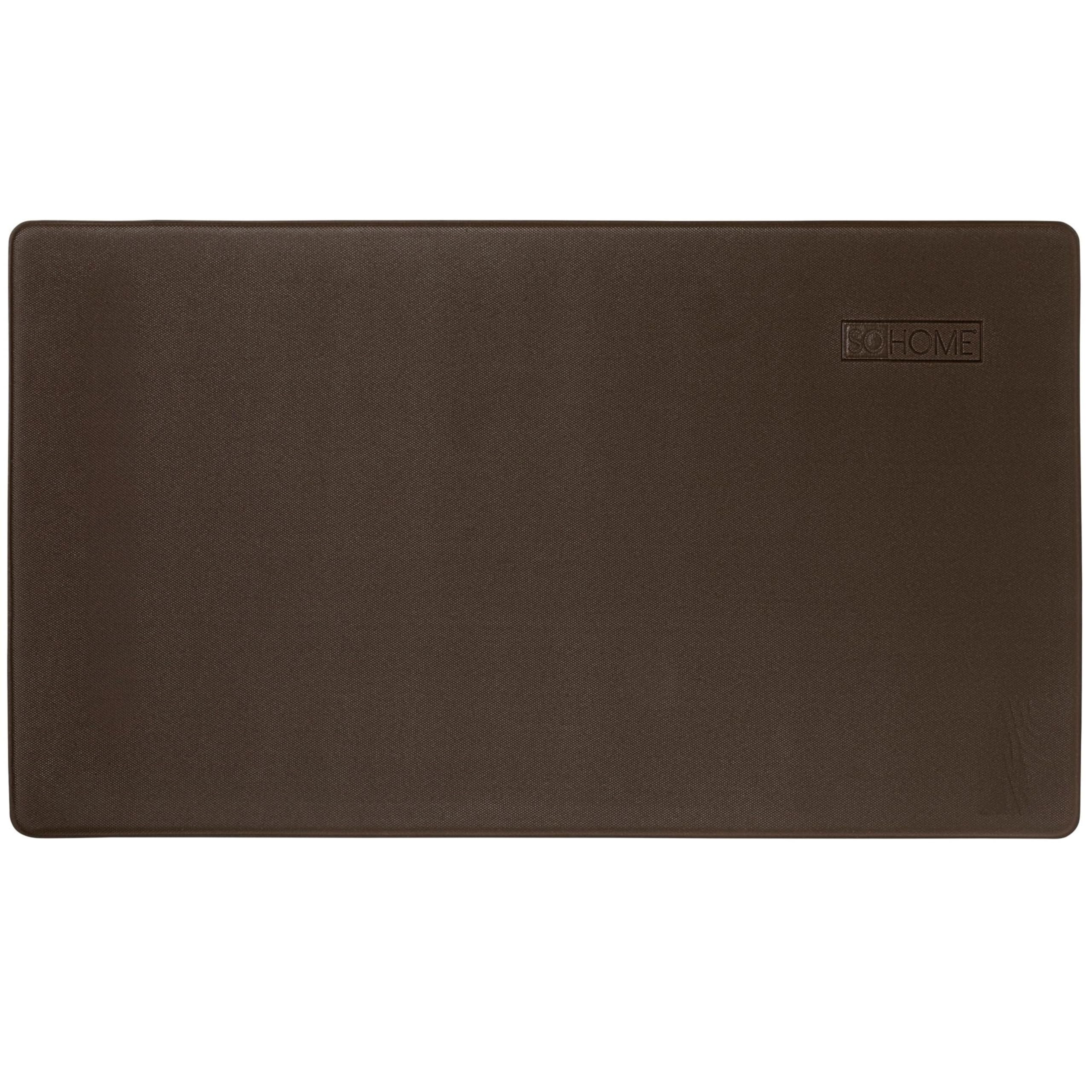 Home Dynamix Cozy Living Grateful Floral Runner Anti-Fatigue Kitchen Mat, Non-Slip Floor Mat, Padded Standing Desk Mat, Grey/Cream, 17.5"x30"