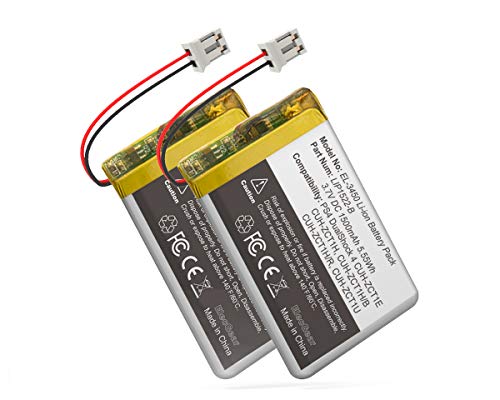 ElecGear 2PC Replacement Battery Pack for PS4 Controller V1-3, 1500mAh Li-ion Rechargeable Battery for PlayStation 4 DualShock CUH-ZCT1 Series LIP1522 with Big Plug, Repair Tool Kit Included