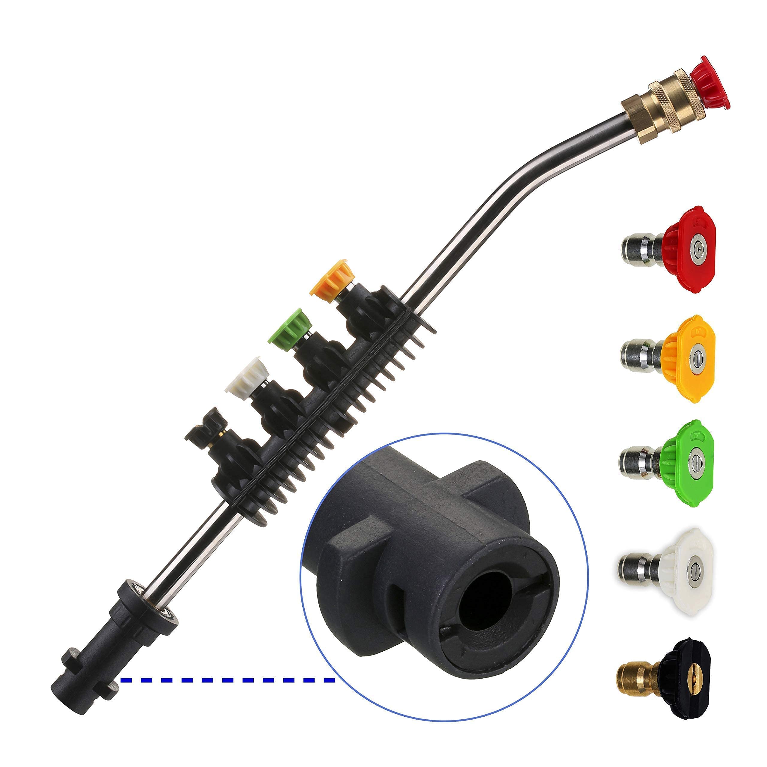 M MINGLE Pressure Washer Gun Adapter, Pressure Washer Wand Extension with Adapter, Only Compatible Karcher K2, K3, K4, K5, K6, K7