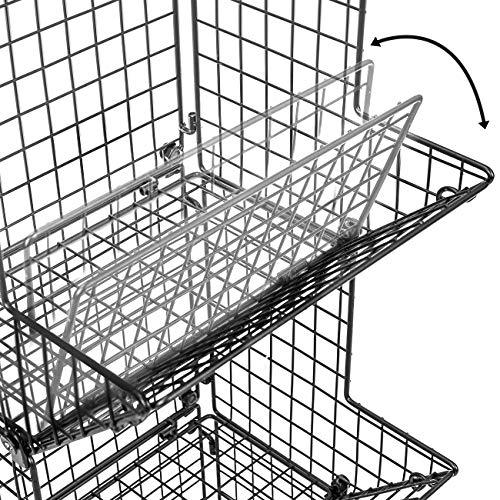 Sorbus Hanging Fruit Basket Wall Mounted Foldable Organizer for Kitchen Storage, Great for Produce Fruits and Vegetables & Potato's (Black)