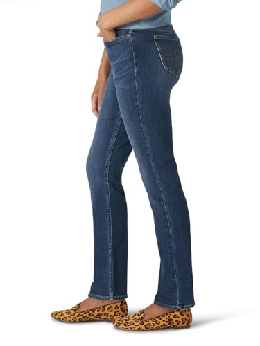 Lee Women's Petite Legendary Mid Rise Straight Leg Jean Seattle 14 Petite