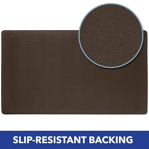 Home Dynamix Cozy Living Grateful Floral Runner Anti-Fatigue Kitchen Mat, Non-Slip Floor Mat, Padded Standing Desk Mat, Grey/Cream, 17.5"x30"