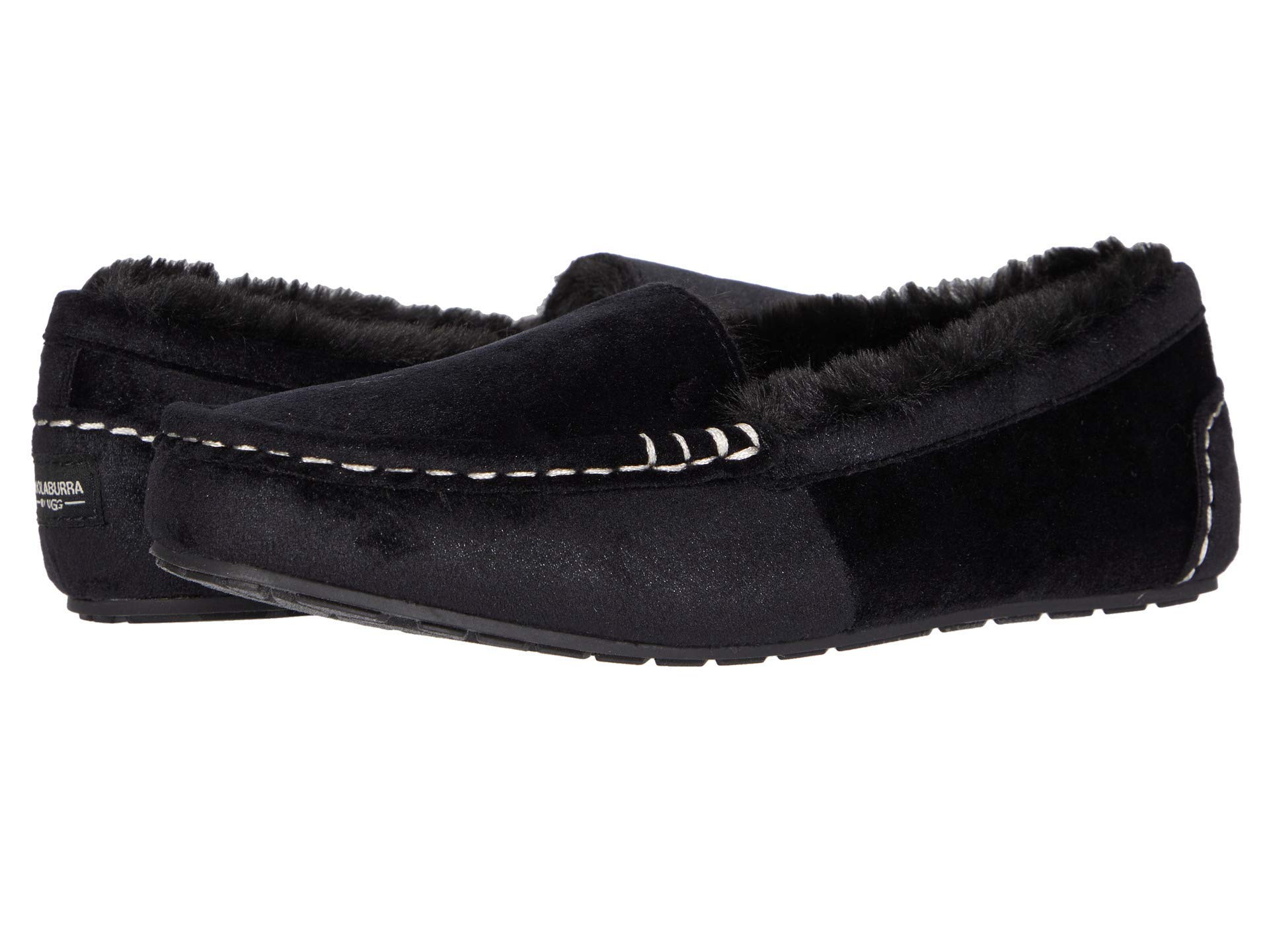 Koolaburra by UGG Unisex-Child K Riley Shimmer Slipper, Black, 1 Little Kid