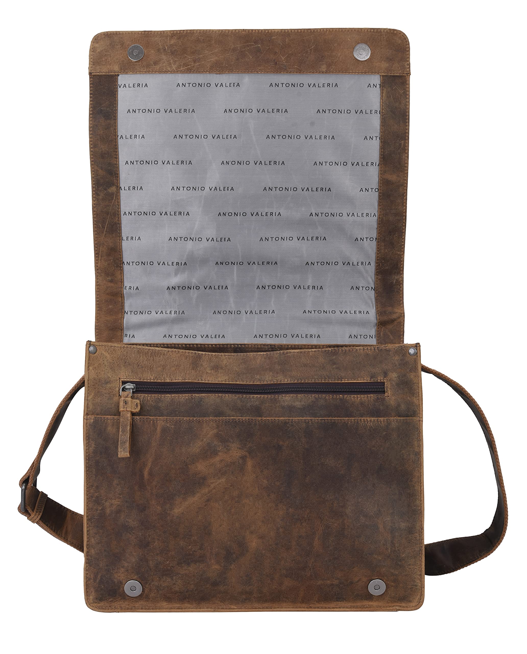 ANTONIO VALERIA Albert Brown Premium Leather Messenger Bag for Men