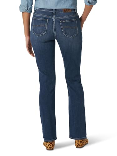 Lee Women's Petite Legendary Mid Rise Straight Leg Jean Seattle 14 Petite