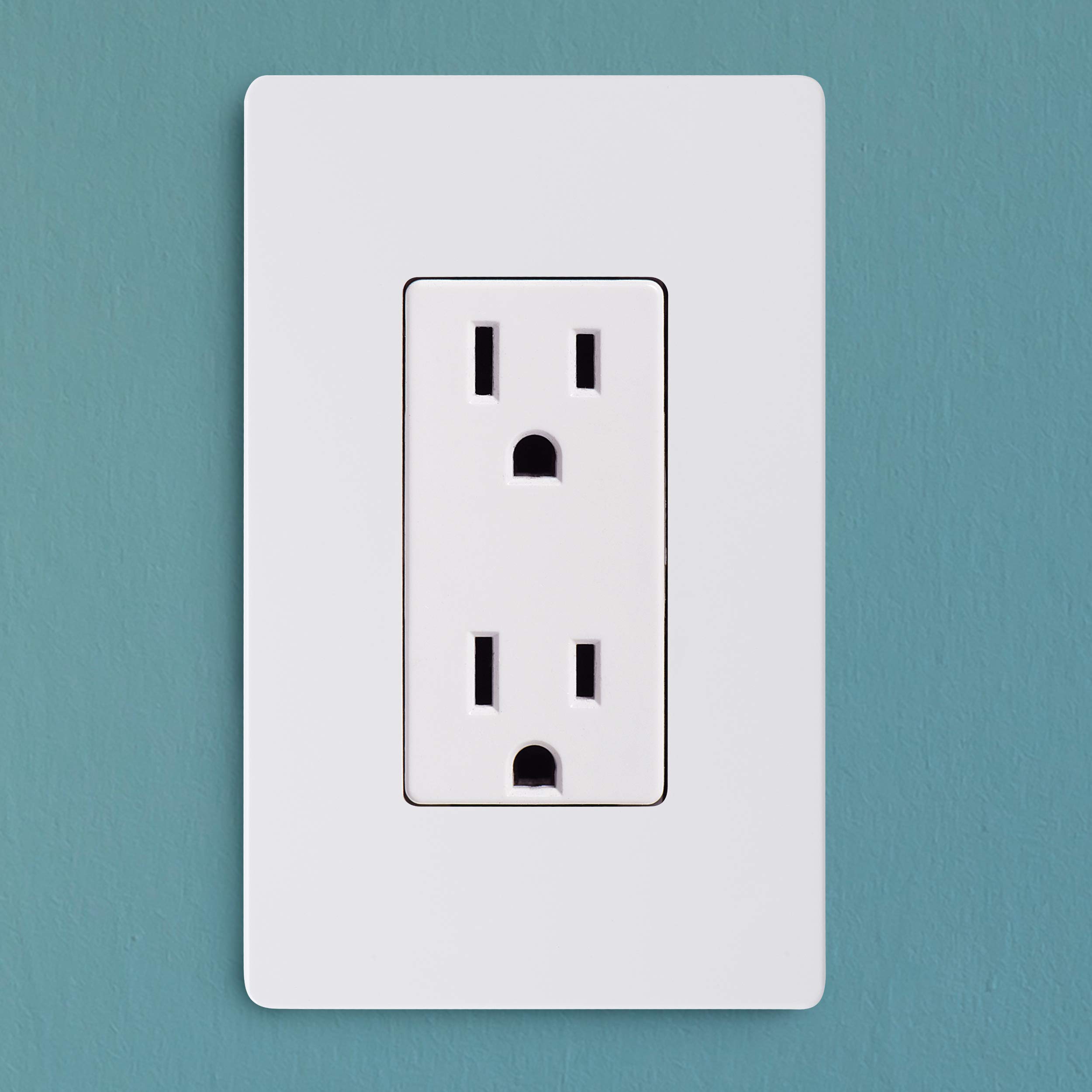 Bates- Screwless Decorator Wall Plates, Switch Plate Covers, 6 Pack, Screwless Wall Plates 1 Gang, White Switch Plate Covers, Switch Cover Plate, Wall Switch Cover, Electrical Outlet Cover Plate