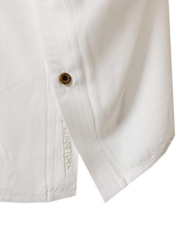 Bamboo Cay Mens Short Sleeve Flying Parrots Tropical Hawaiian Button Down Shirt (X-Large, Off White)
