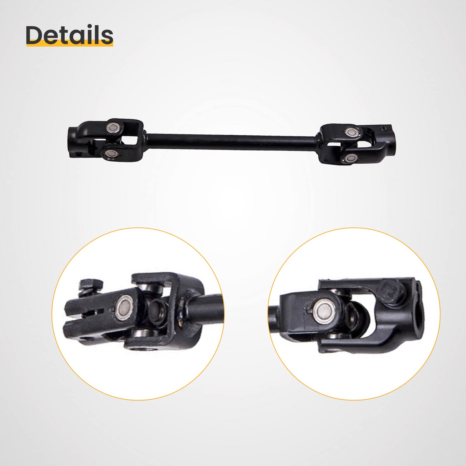 Tuningsworld Go-Kart Steering Wheel Kit, Adjustable Shaft Gear Rack Pinion Tie Rod Rack Steering Wheel Parts Assembly for 110CC Go Kart