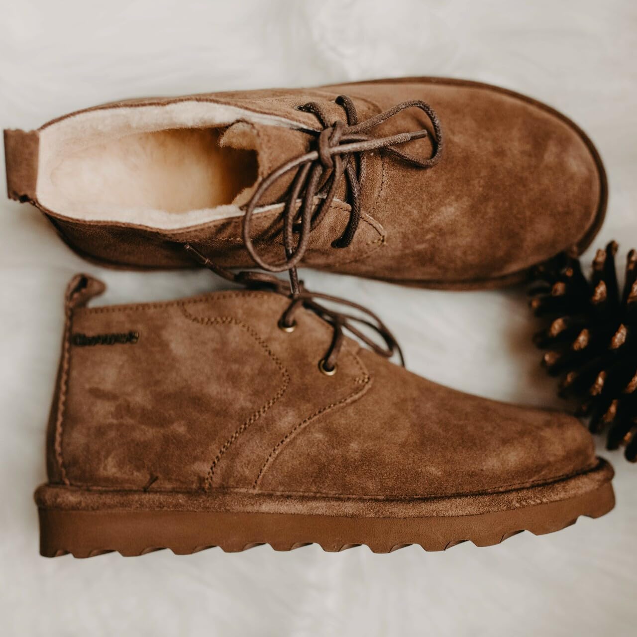 BEARPAW Women's Skye Hickory Size 10 | Women's Chukka Bootie | Women's Slip On Boot | Comfortable Winter Boot