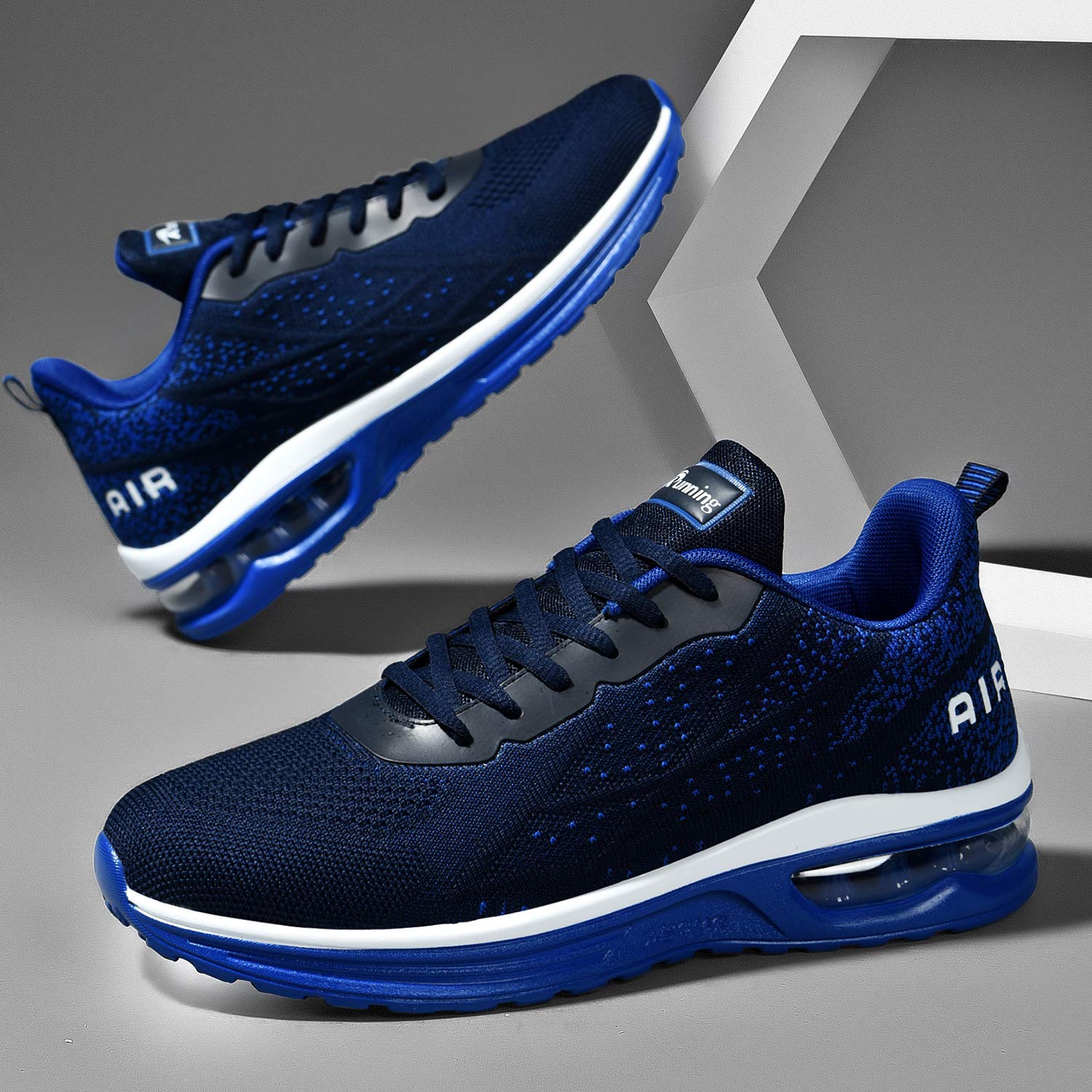 Autper Mens Air Athletic Running Tennis Shoes Lightweight Sport Gym Jogging Walking Sneakers(Darkblue US 9.5)
