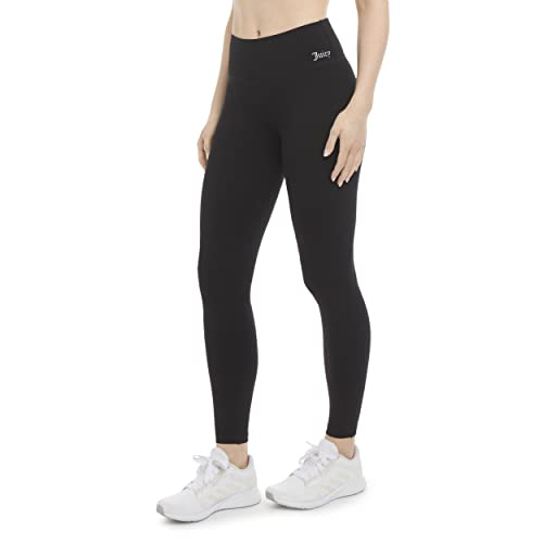 Juicy Couture Women's Essential High Waisted Cotton Legging, Deep Black, Medium