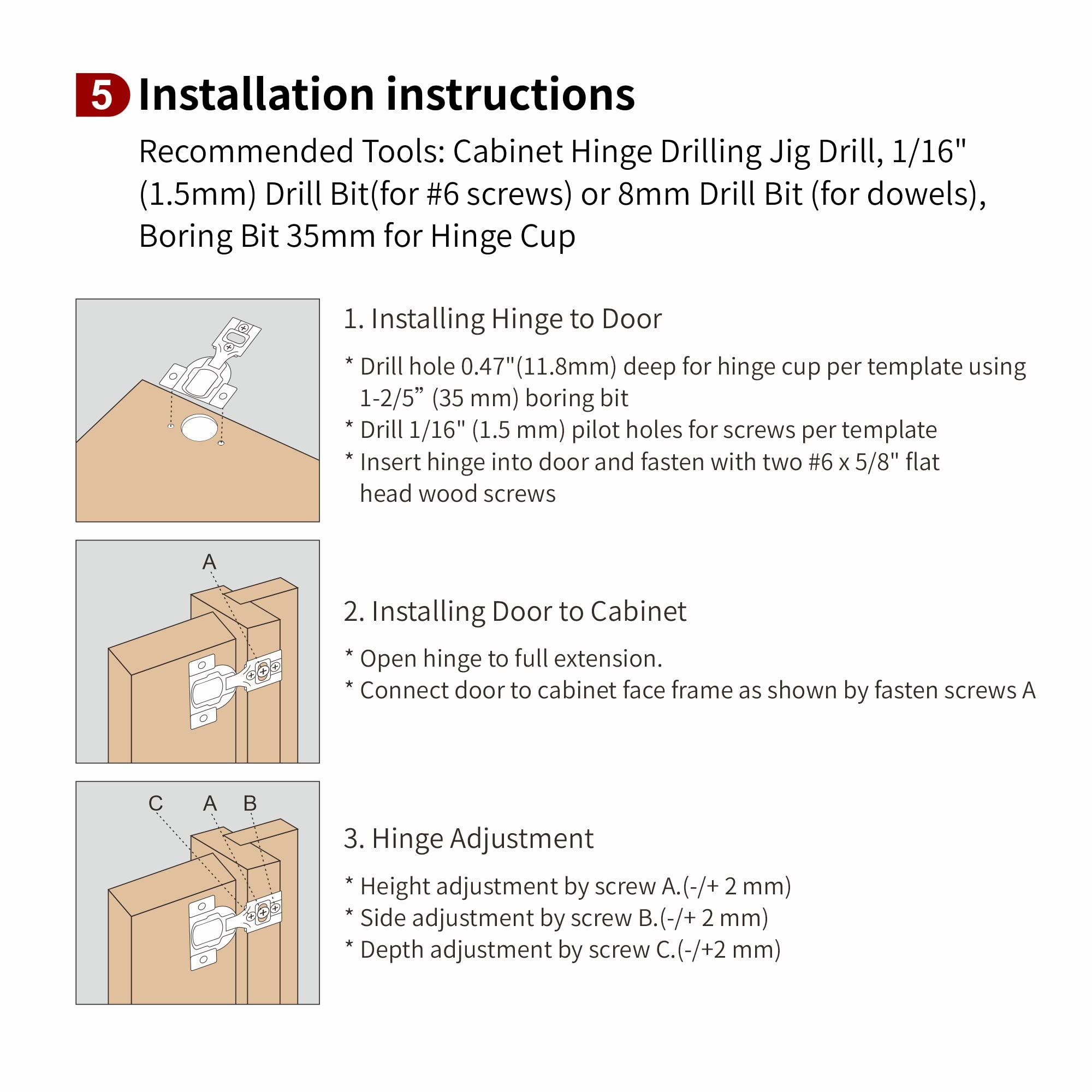 STIANC 50 Pack 1/2" Overlay 2D Soft Close Hinges for Face Frame Kitchen Cabinet, 3 Way Adjustability, Quiet Self-Shut Door,105 Degree