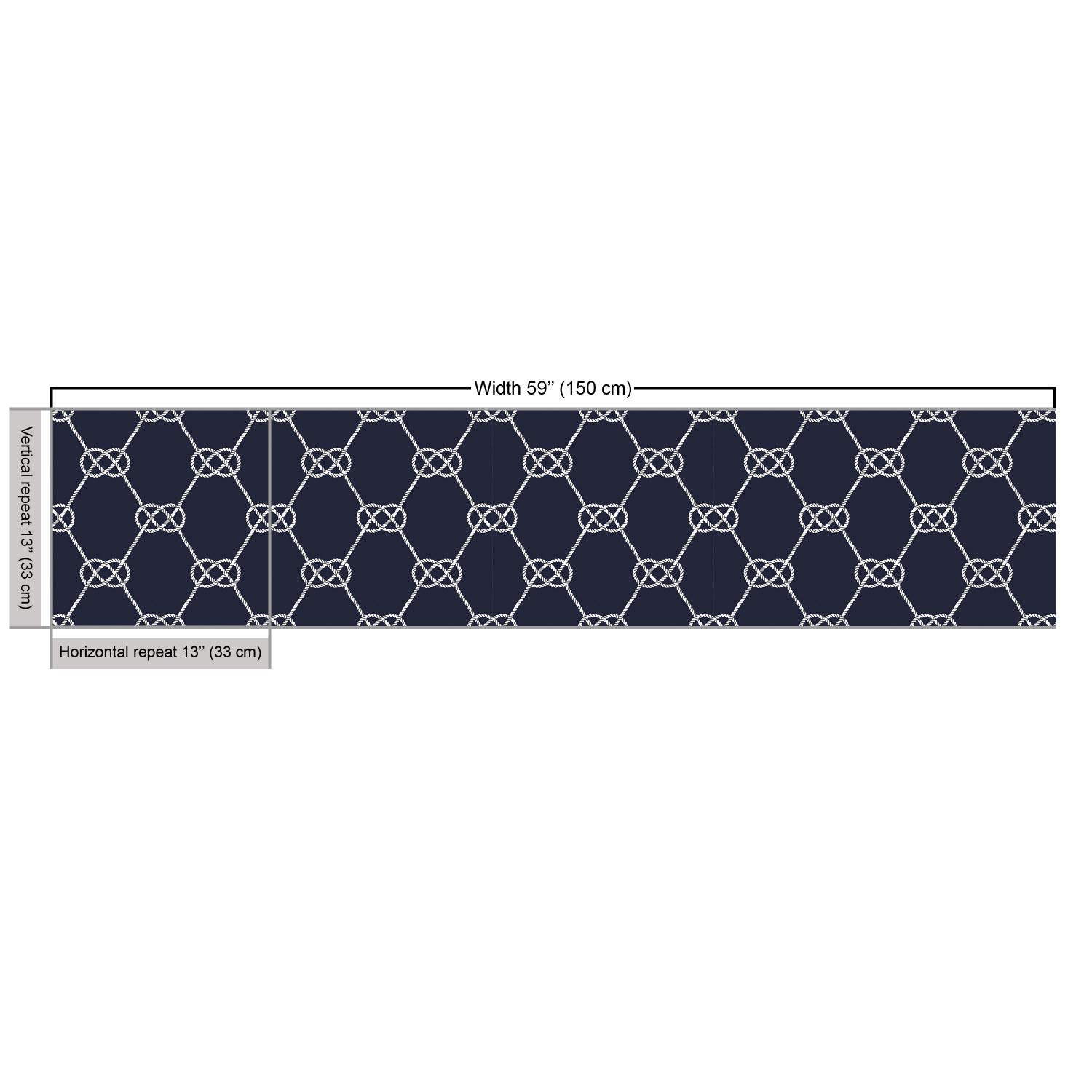 Ambesonne Navy Blue Fabric by The Yard, Navy Inspired Sailor Knot Pattern Illustration Nautical Abstract Design, Decorative Fabric for Upholstery and Home Accents, 3 Yards, Dark Blue Cream
