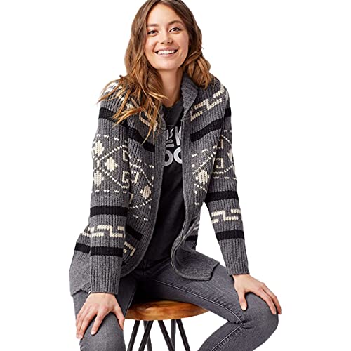 Pendleton Women's Long Westerley Cardigan, Grey/Black, XL
