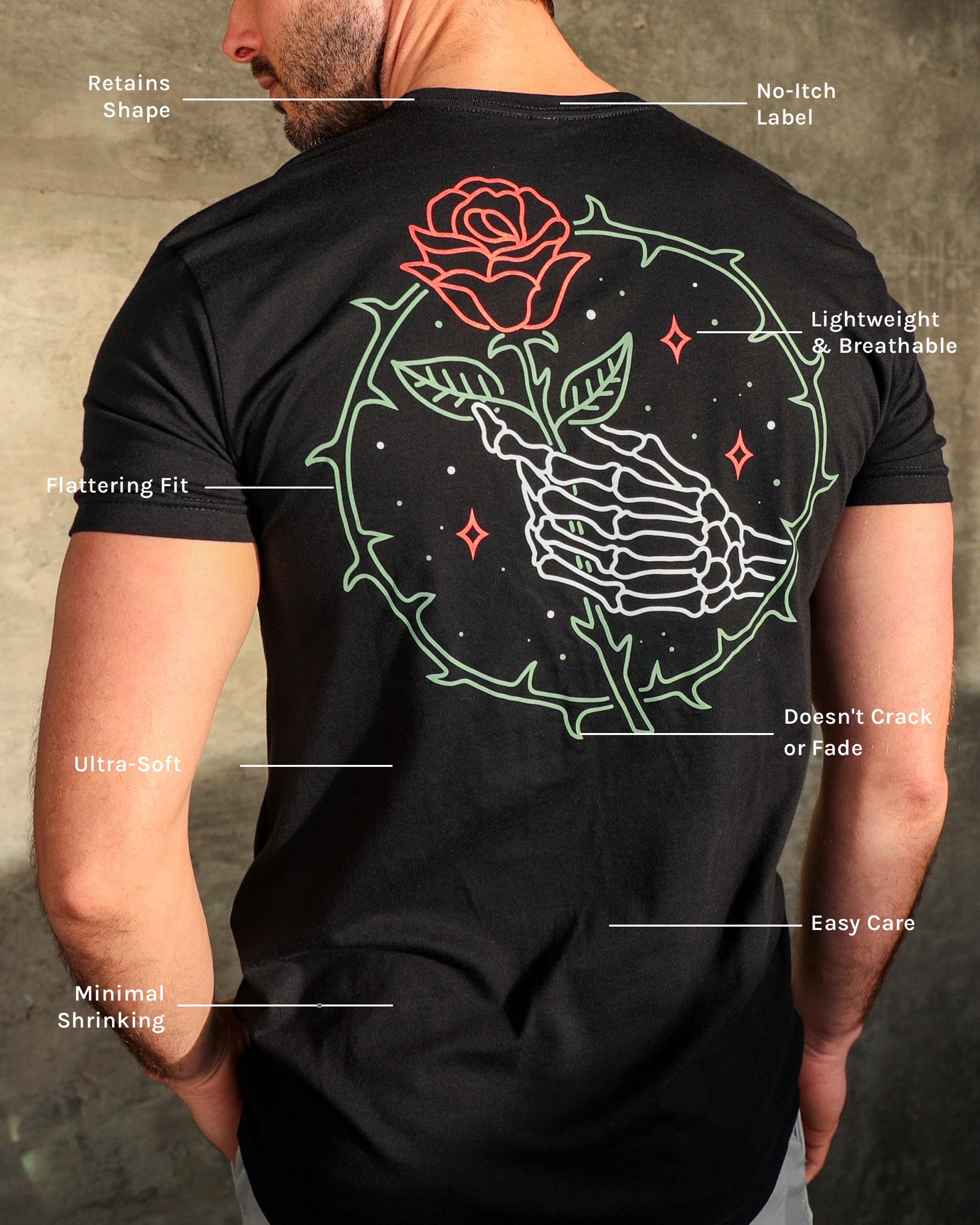 INTO THE AM Step Beyond Graphic Tee Shirt for Men Trippy Art Animal Printed Shirts (Black, Small)