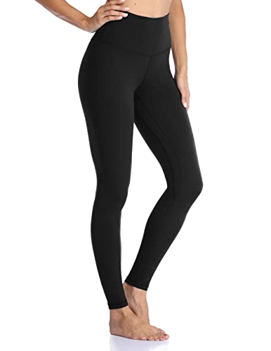 Colorfulkoala Women's High Waisted Tummy Control Workout Leggings Full Length Ultra Soft Yoga Pants 28" (S, Black)