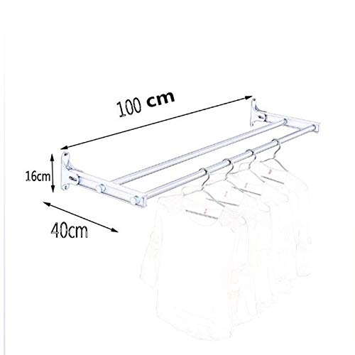LXLTL Retractable Clothes Airer, Patio Horse Towel Folding Clothes Pole Outdoor Push and Pull Drying Racks Punch Bathroom Clothes Drying Racks 100Cm