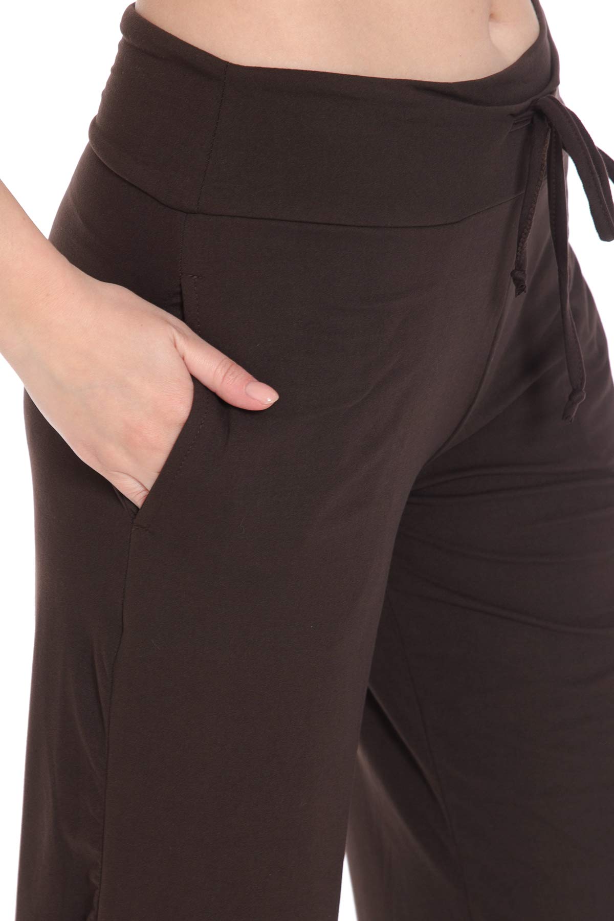 Leggings Depot Women's Fashion Pajama Lounge Pants with Pockets-PJ20-BROWN-XL