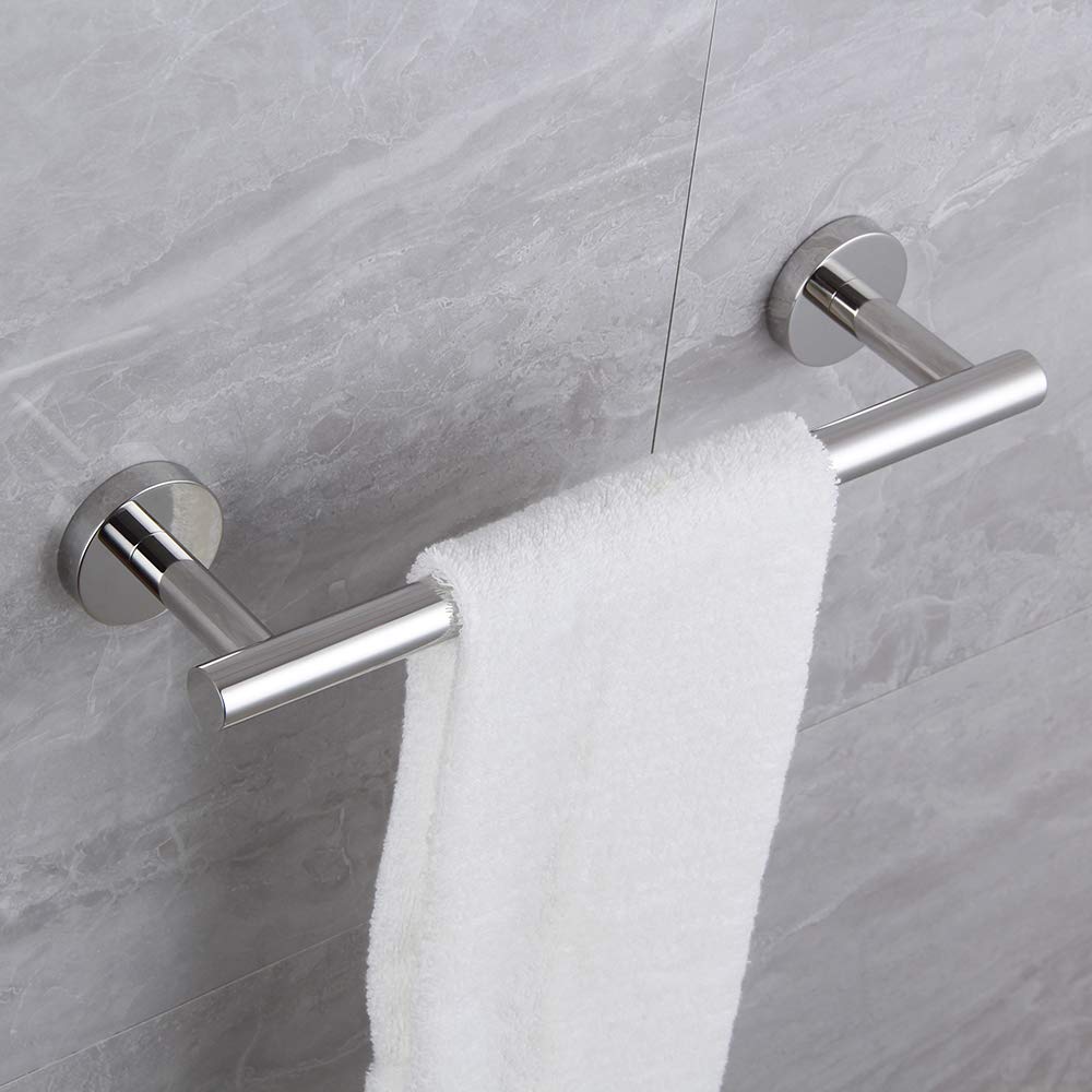 kimzcn 12-Inch Towel Bar SUS 304 Stainless Steel Towel Rack Wall Mounted Towel Rail Towel Rod for Bathroom Modern Style Polished Finish