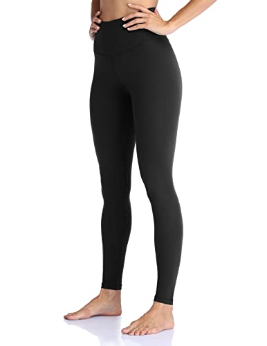 Colorfulkoala Women's High Waisted Tummy Control Workout Leggings Full Length Ultra Soft Yoga Pants 28" (S, Black)