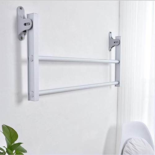 LXLTL Retractable Clothes Airer, Patio Horse Towel Folding Clothes Pole Outdoor Push and Pull Drying Racks Punch Bathroom Clothes Drying Racks 100Cm