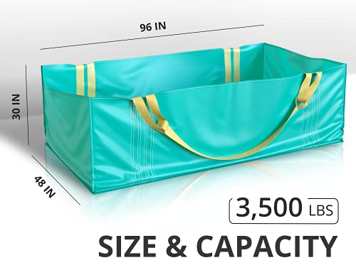 Skywin Dumpster Bag, 2 Pack Foldable and Reusable Trash Bag for Waste Management, Multiple Times Use During Renovations Tear Resistant and Can Hold Up to 3,500 lbs (Green)