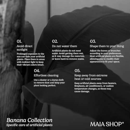 Maia Shop 4ft Artificial Banana Tree, Fake Plants for Home Decor, Natural Wood Trunk