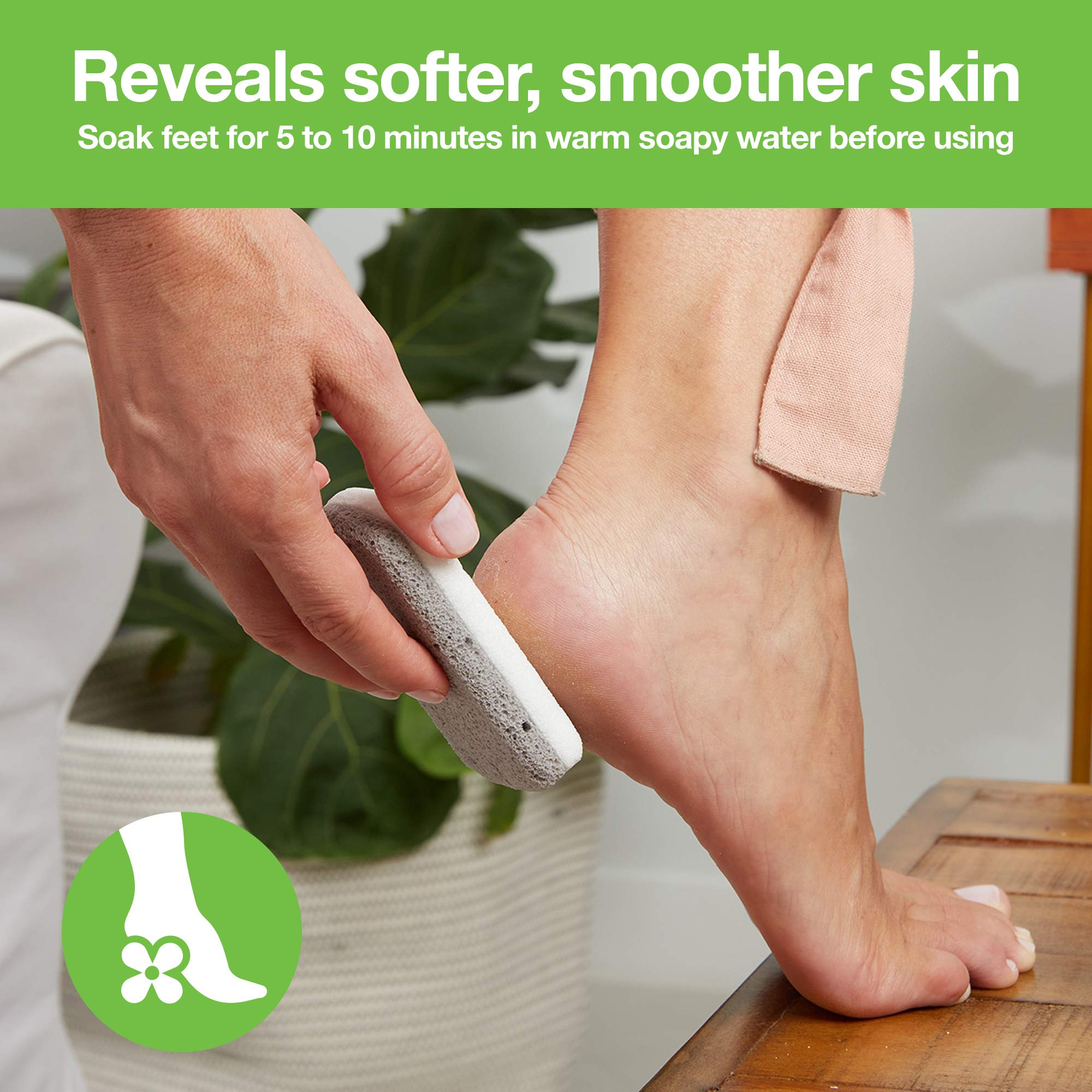 ZenToes Pumice Stones for Feet, Hands and Body - Hard Callus Remover, Exfoliator and Scrubber to Remove Dead Skin for Home Pedicure - 2 Count (Gray)