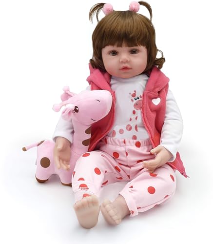 CHAREX Reborn Baby Dolls Silicone Full Body, 18 Inches Lifelike Baby Dolls Girls, Soft Vinyl Weighted Doll for Age 3+