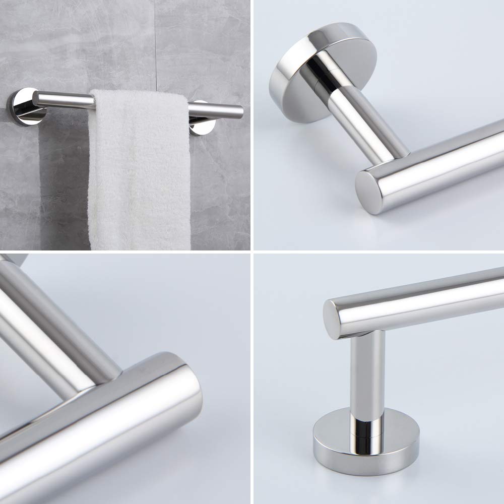 kimzcn 12-Inch Towel Bar SUS 304 Stainless Steel Towel Rack Wall Mounted Towel Rail Towel Rod for Bathroom Modern Style Polished Finish