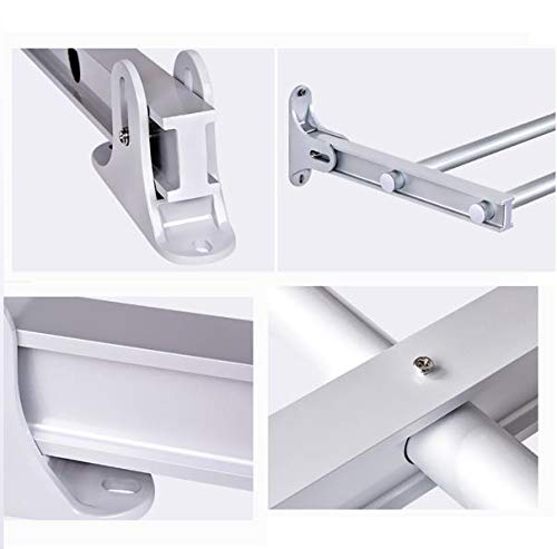 LXLTL Retractable Clothes Airer, Patio Horse Towel Folding Clothes Pole Outdoor Push and Pull Drying Racks Punch Bathroom Clothes Drying Racks 100Cm