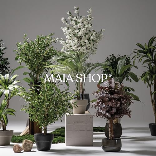 Maia Shop 4ft Artificial Banana Tree, Fake Plants for Home Decor, Natural Wood Trunk