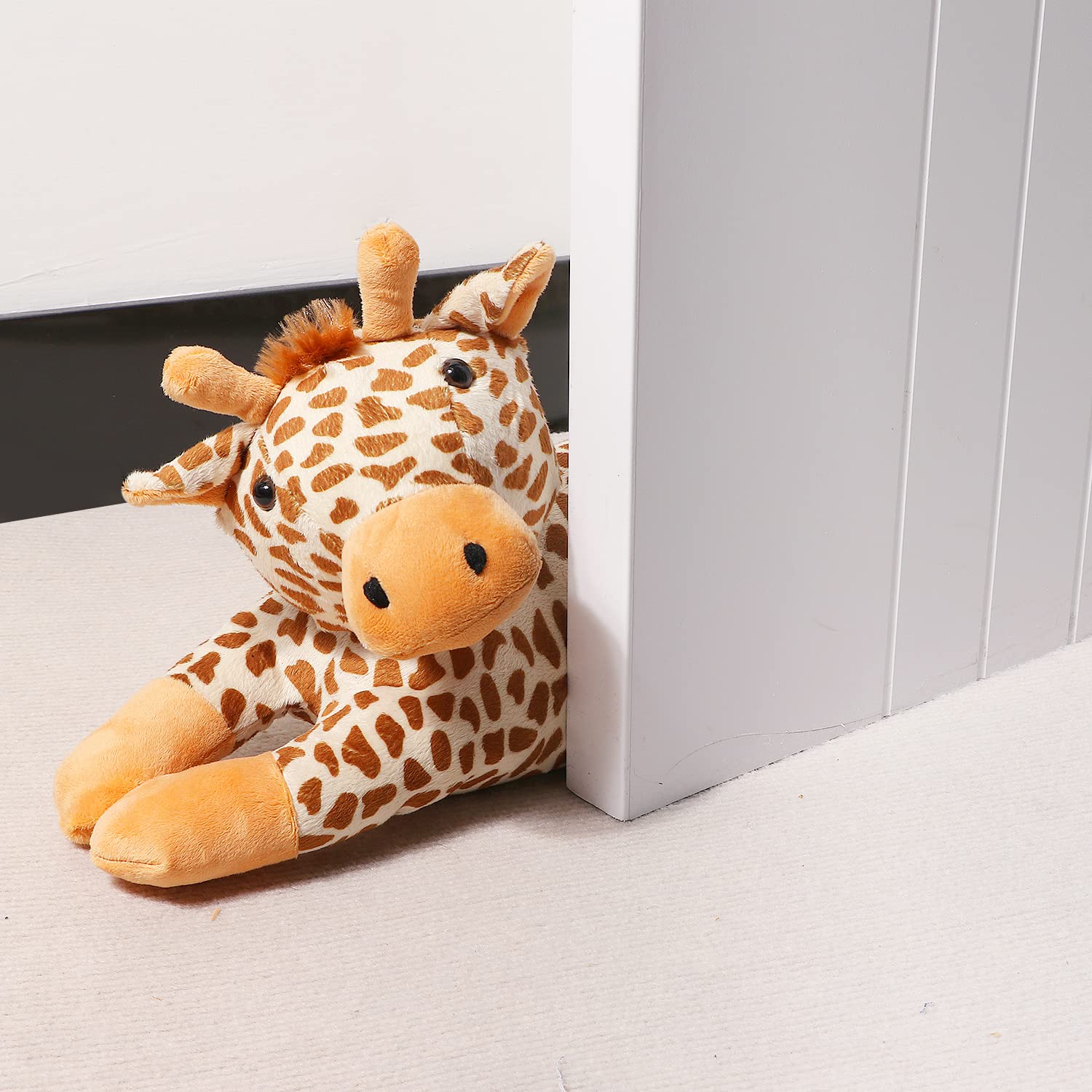 SANFERGE 36 Inch 3LB Heavy Duty Under Door Draft Stopper, Decorative Soundproof Door Draft Blocker, Energy Saving Draft Guard, Giraffe Yellow