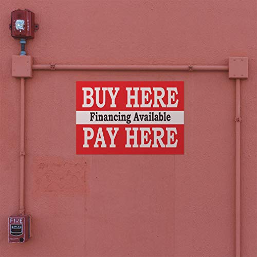 Decal Stickers Multiple Sizes Buy Here Pay Financing Available Red Industrial Vinyl Safety Sign Label Business 36x24Inches
