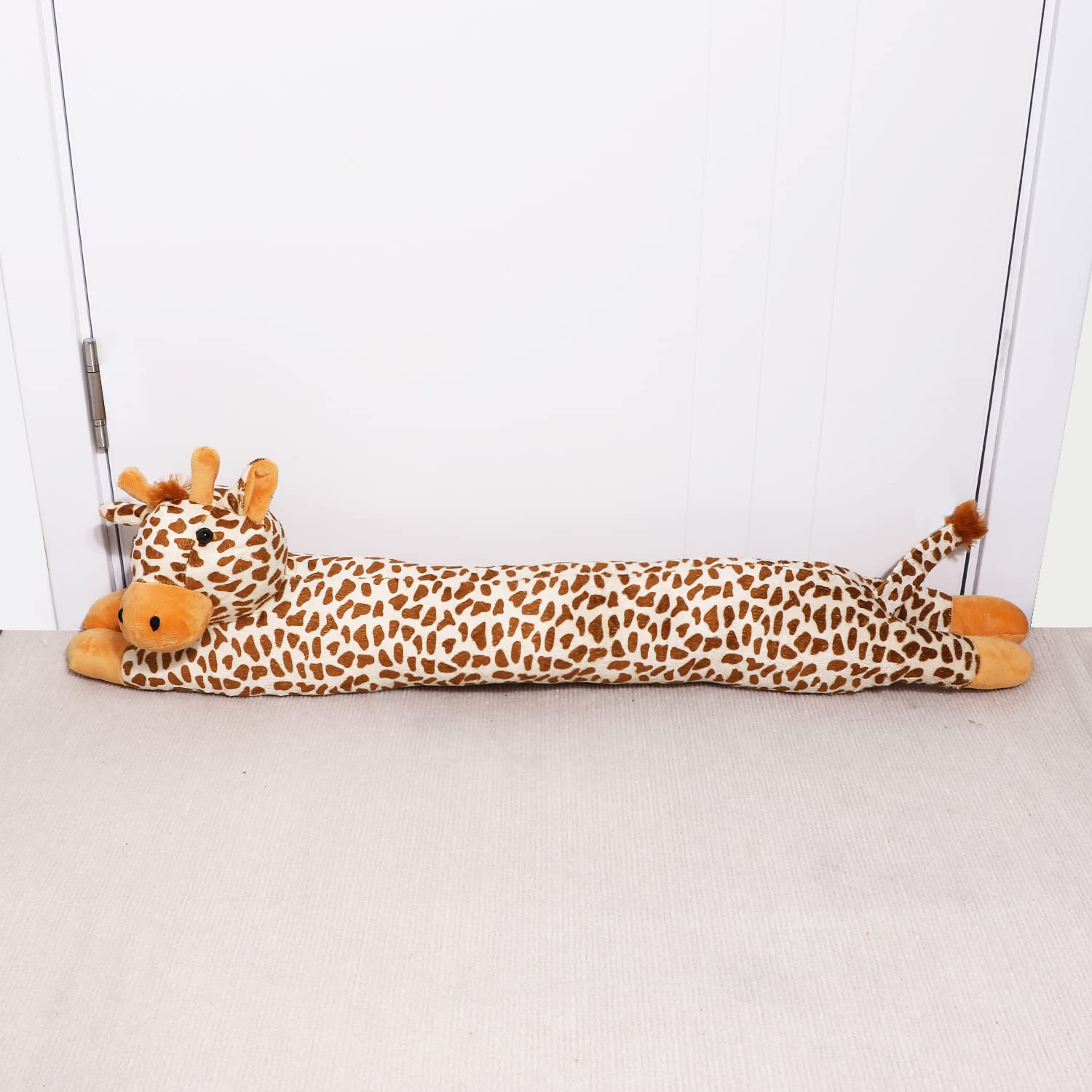 SANFERGE 36 Inch 3LB Heavy Duty Under Door Draft Stopper, Decorative Soundproof Door Draft Blocker, Energy Saving Draft Guard, Giraffe Yellow