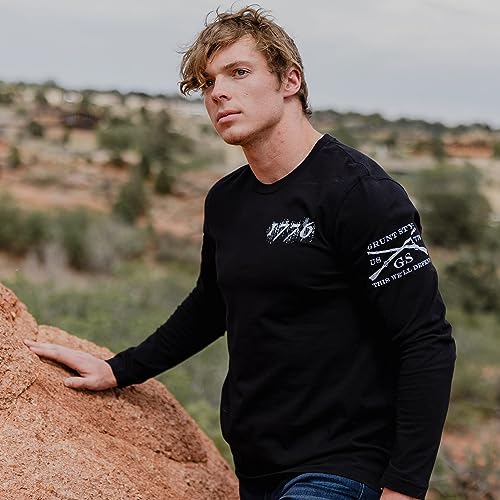 Grunt Style 1776 Flag Long Sleeve T-Shirt (Black, XXXLarge)