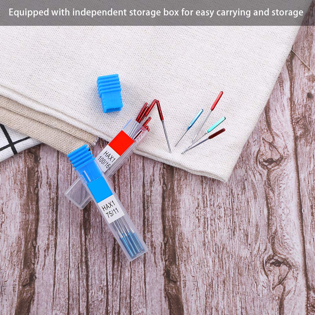 60 Pieces Sewing Machine Needles Universal Regular Point Machine Needles for Singer, Brother, Janome, Varmax with Size in HAX1 65/9, 75/11, 90/14, 100/16, 110/18 (5 Colors)