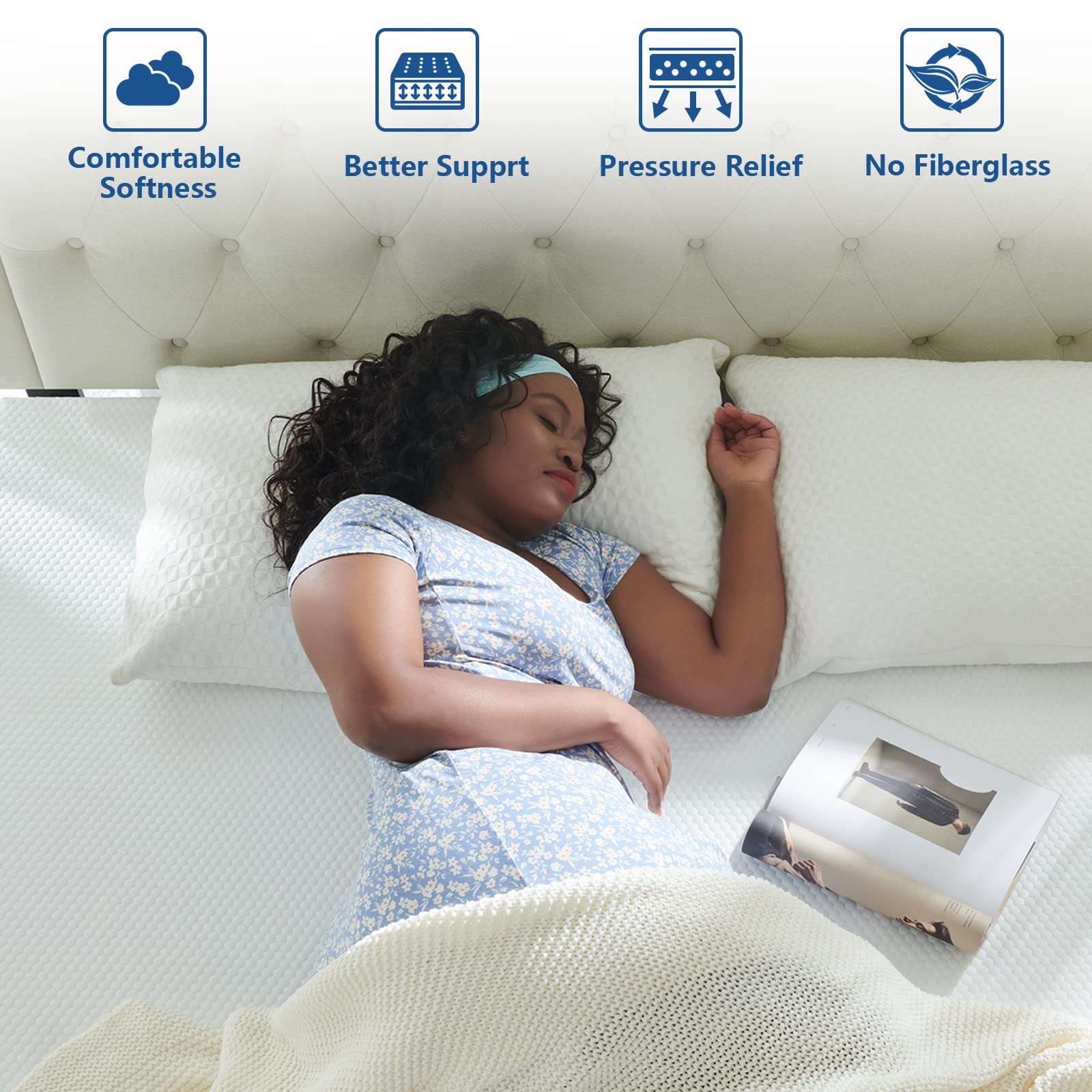 Molblly Full Size Mattress, 10 Inch Premium Cooling-Gel Memory Foam Mattress Bed in a Box, Full Bed Supportive & Pressure Relief with Breathable Soft Fabric Cover, Medium Firm