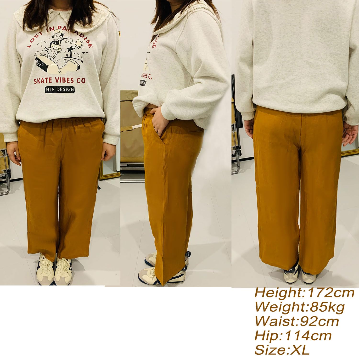 LaovanIn Women's Wide Leg Palazzo Pants Linen Drawstring Cropped Pants Trousers Culottes Coffee Medium