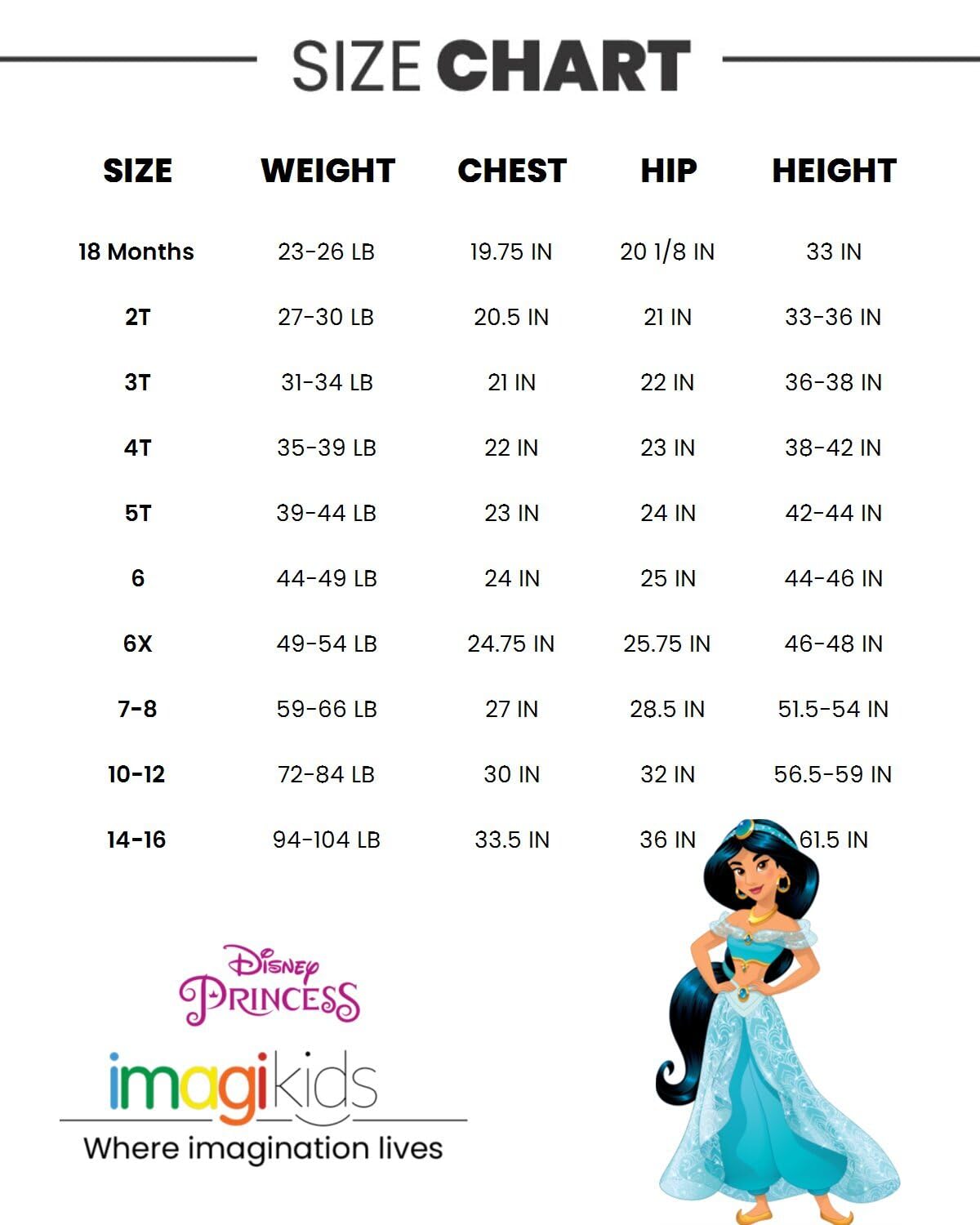 Princess Jasmine Belle Cinderella Little Girls 4 Pack T-Shirts Ariel 7-8